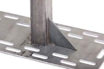 29'' Flat Bar Post w/ 8" x 16" Base Plate - Galvanized | Hog Slat